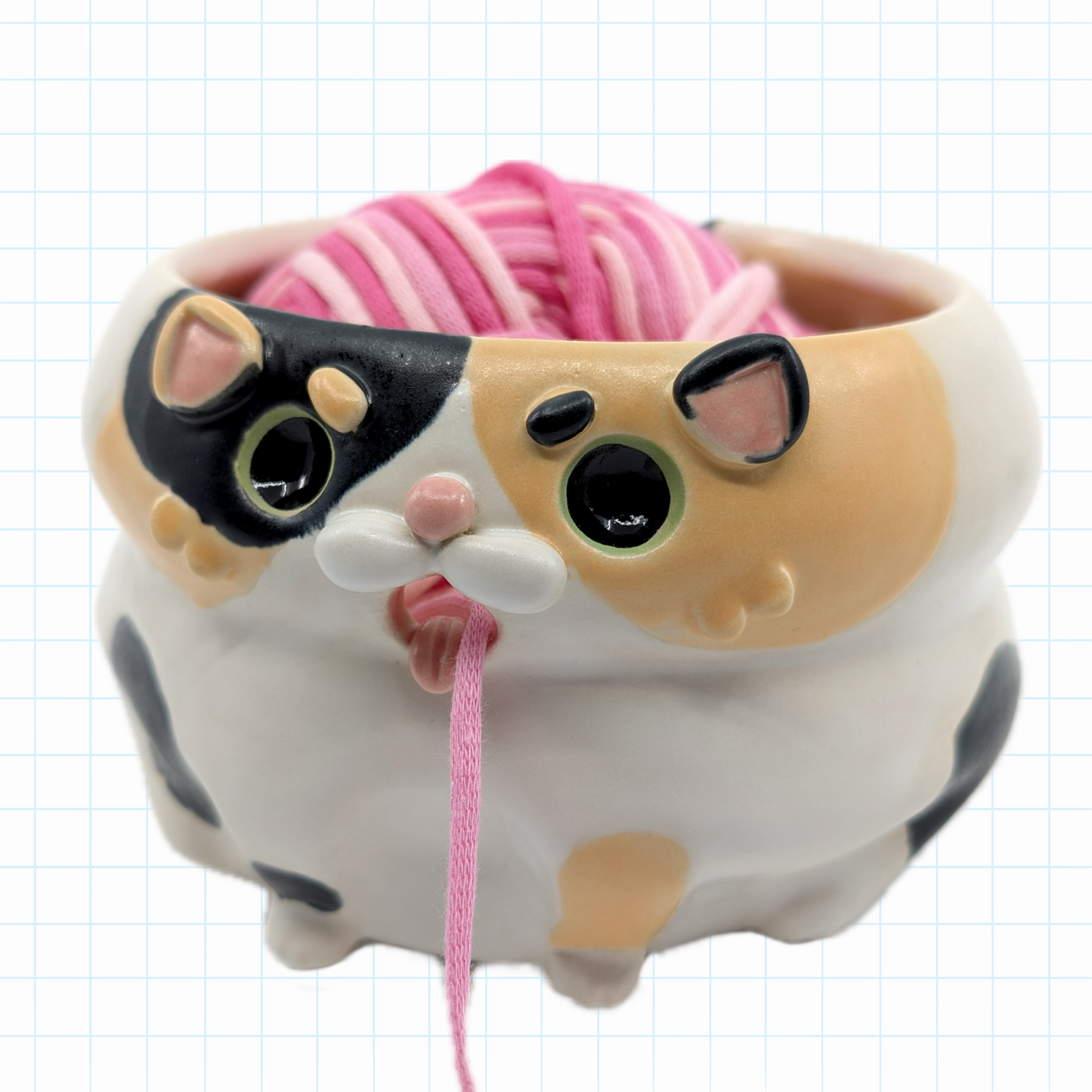 Blaaaagh! Cat Yarn Bowl (Calico) – Orange Boy Ceramics